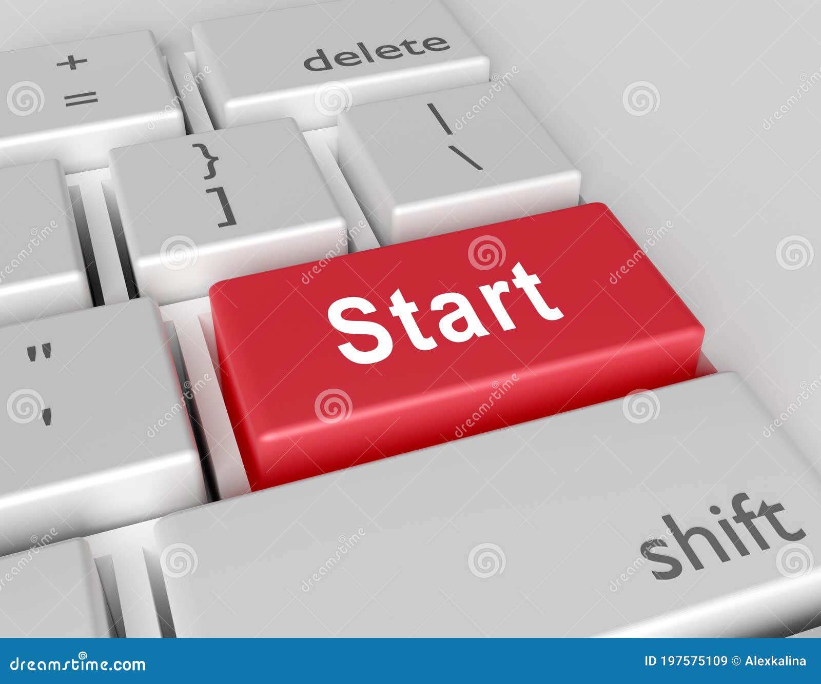 Word Start is Written on a Computer Keyboard. Conceptual Image on a ...