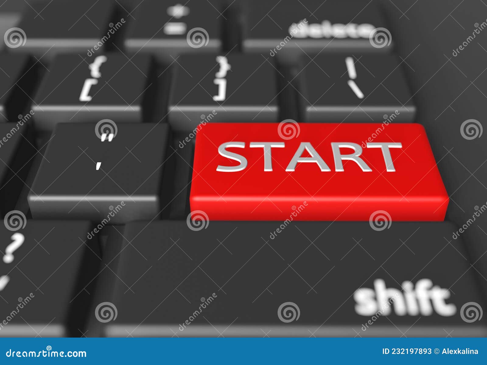 Word START Written on a Computer Keyboard. Conceptual Image on a ...