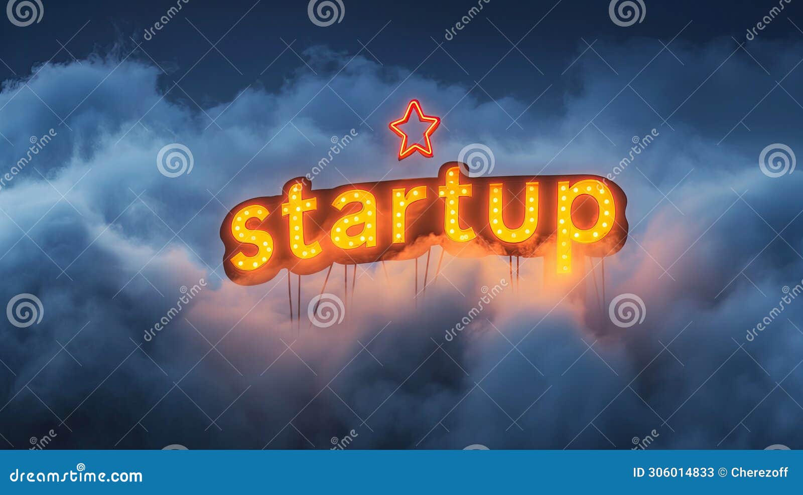 The Word Startup in the Clouds Stock Image - Image of strategy ...