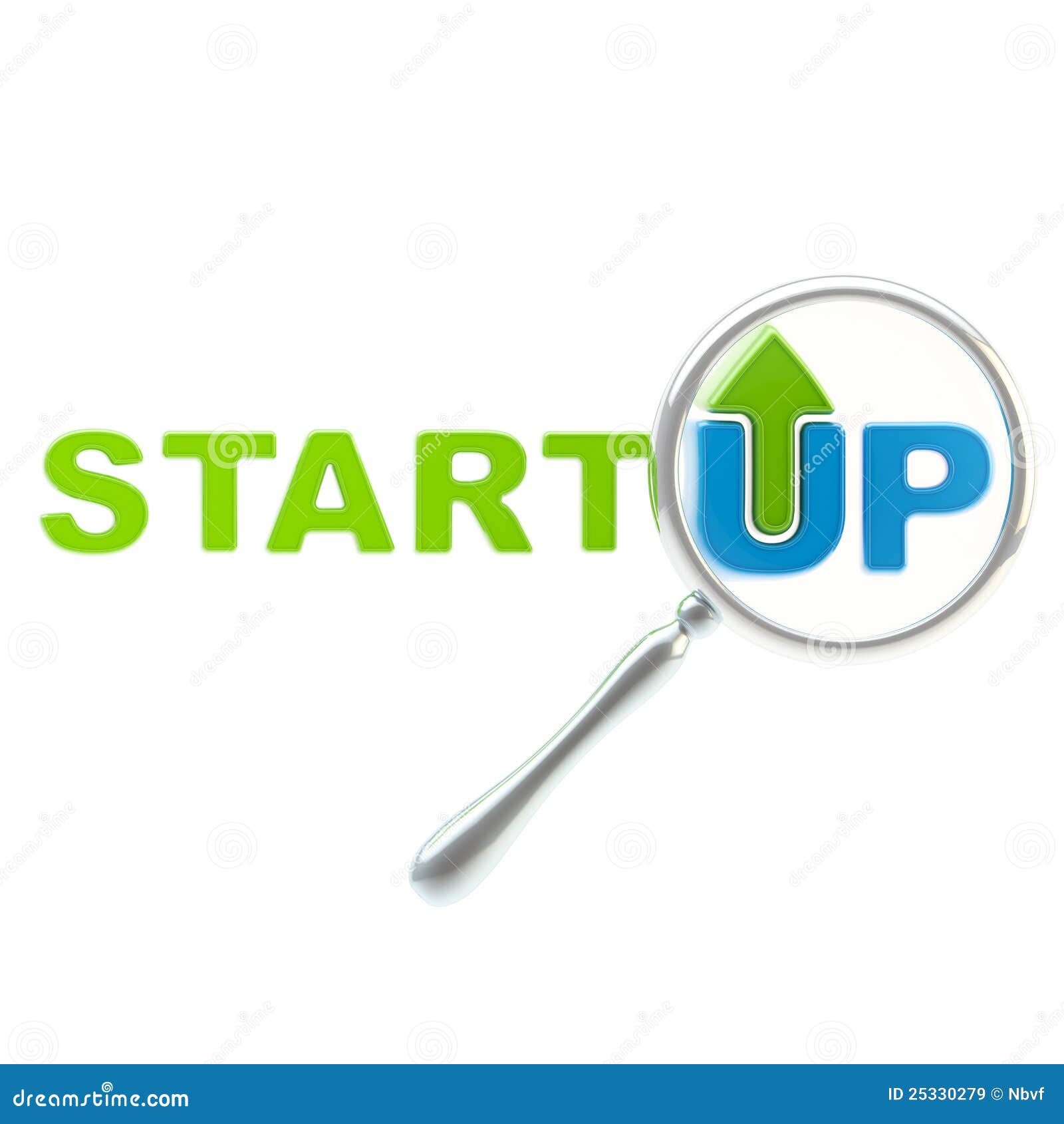 Word Startup Under the Magnifier Stock Illustration - Illustration of ...