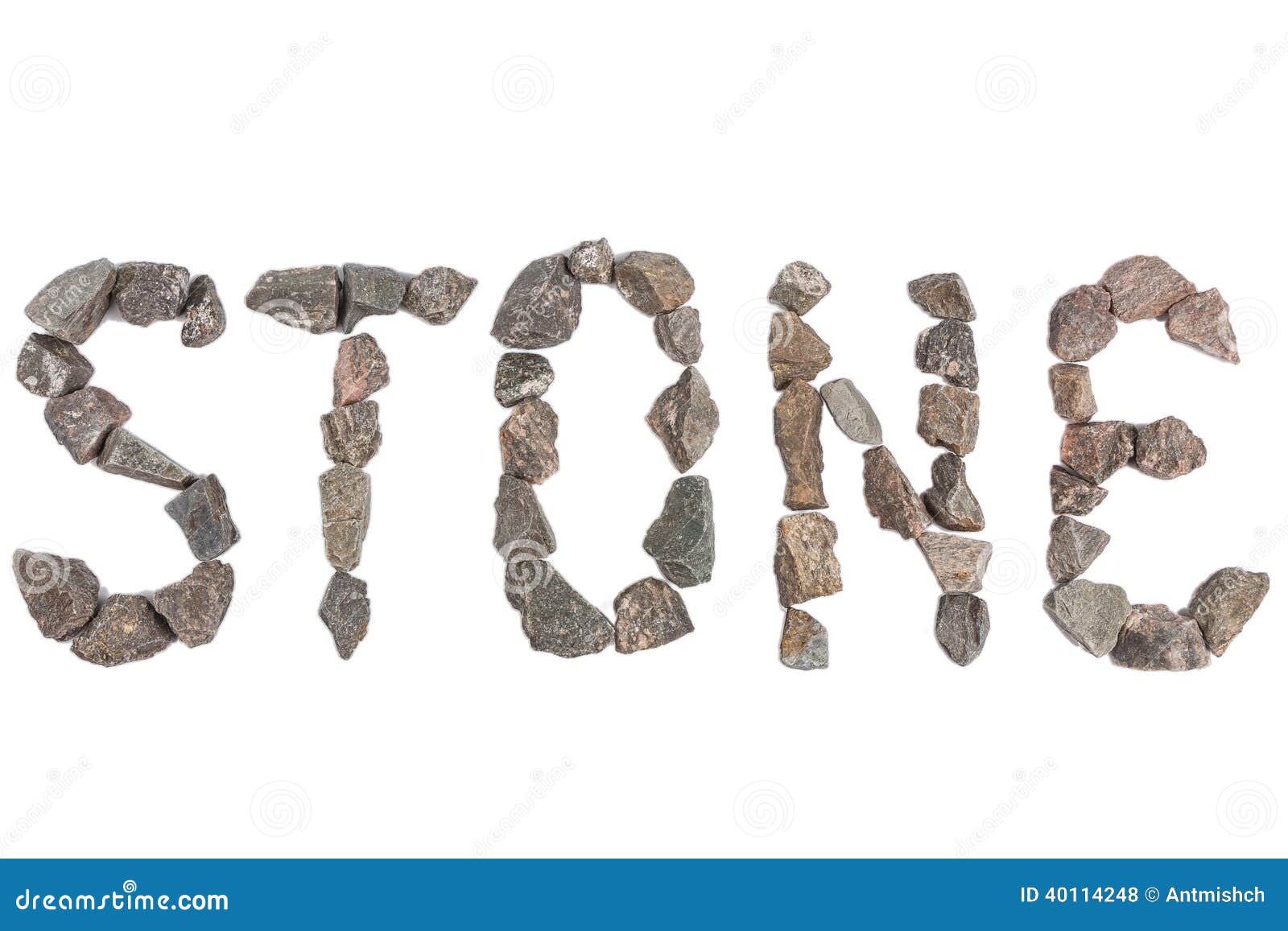 Word Stone Made with Small Rocks Stock Photo - Image of stone, rocks ...