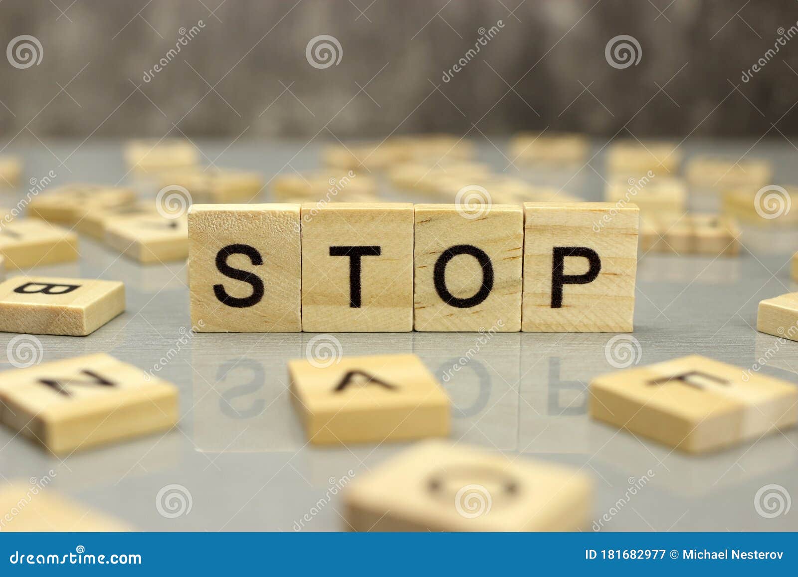 Word Stop Made of Wooden Letters Stock Image - Image of typography ...