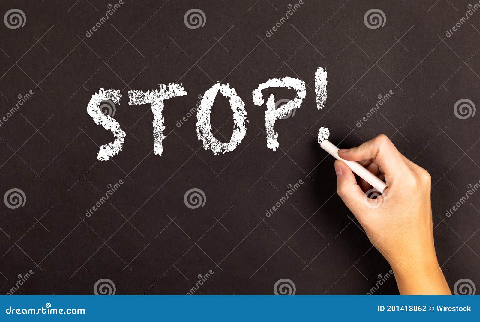 Word Stop! Written on a Blackboard Stock Photo - Image of note, text ...
