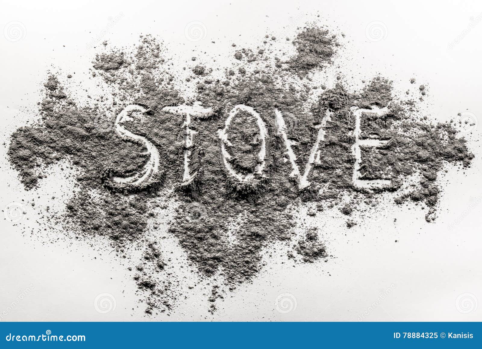 Word Stove Concept Written in Burn Out Ash, Dirt, Dust Stock Image ...