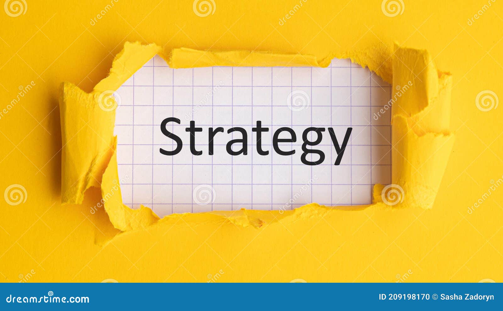 The Word Strategy Appeared Behind the Torn Yellow Paper Stock Photo ...
