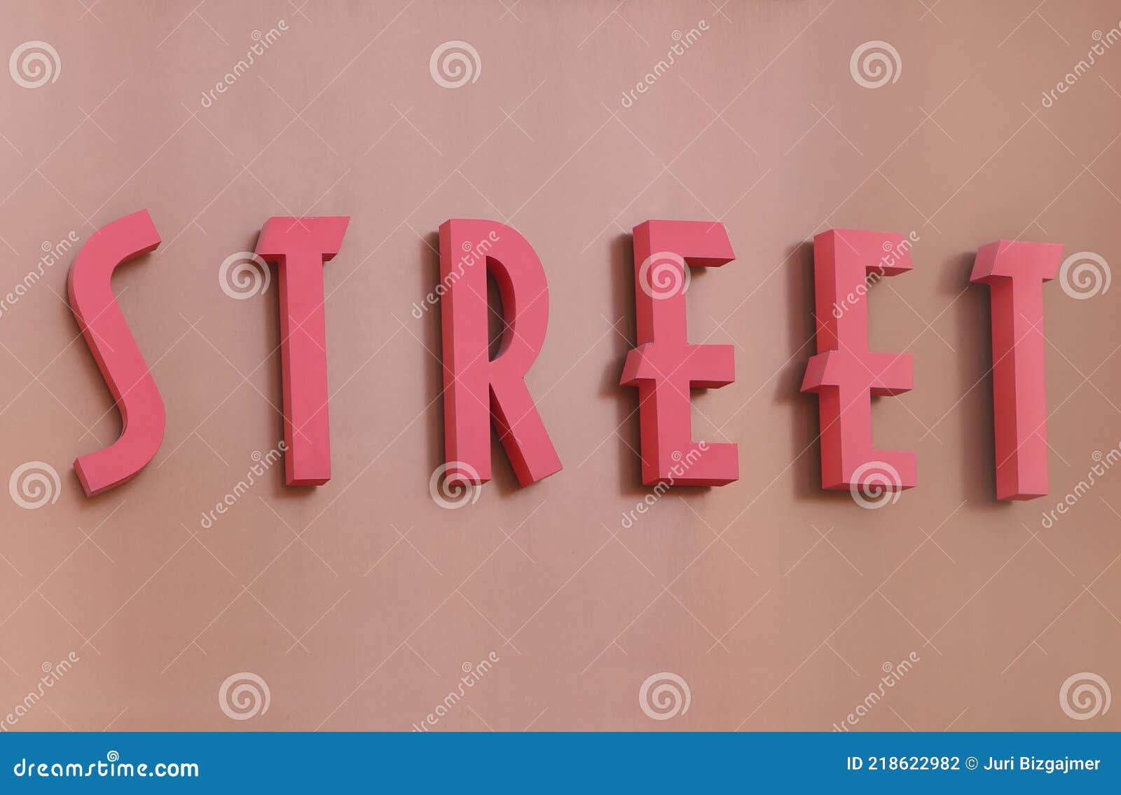 Word STREET in Volumetric Letters on the Wall Stock Photo - Image of ...