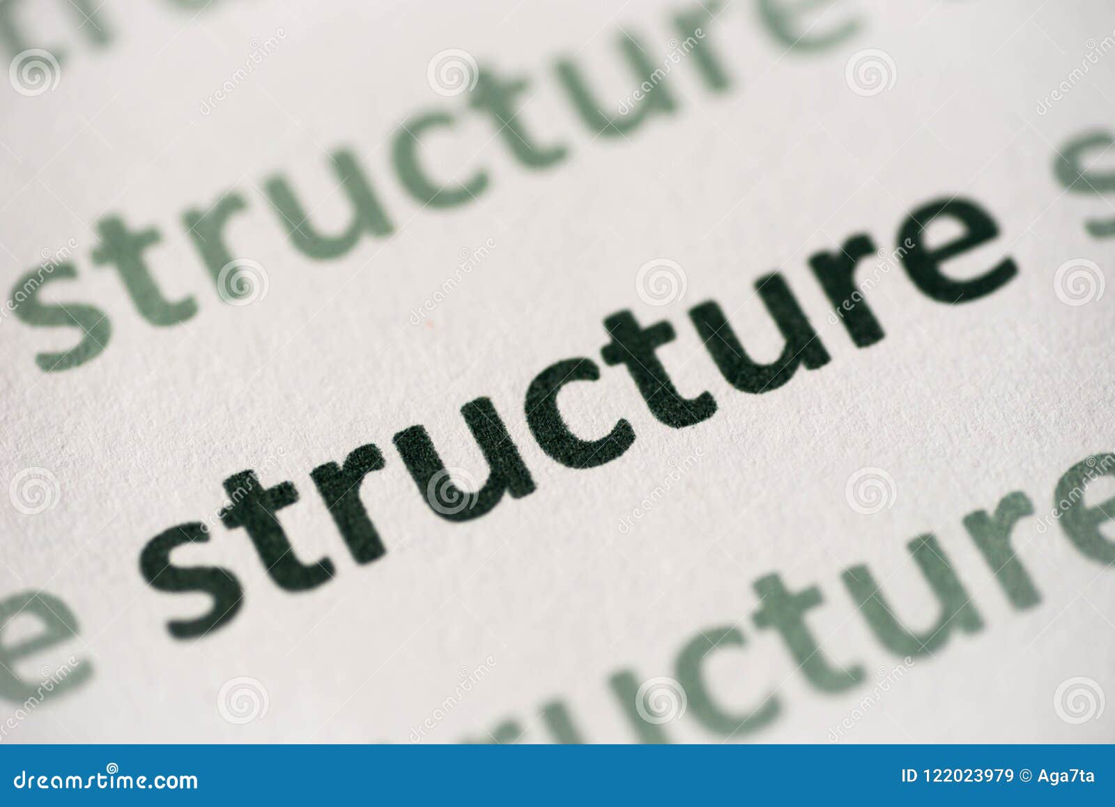 Word Structure Printed on Paper Macro Stock Image - Image of message ...