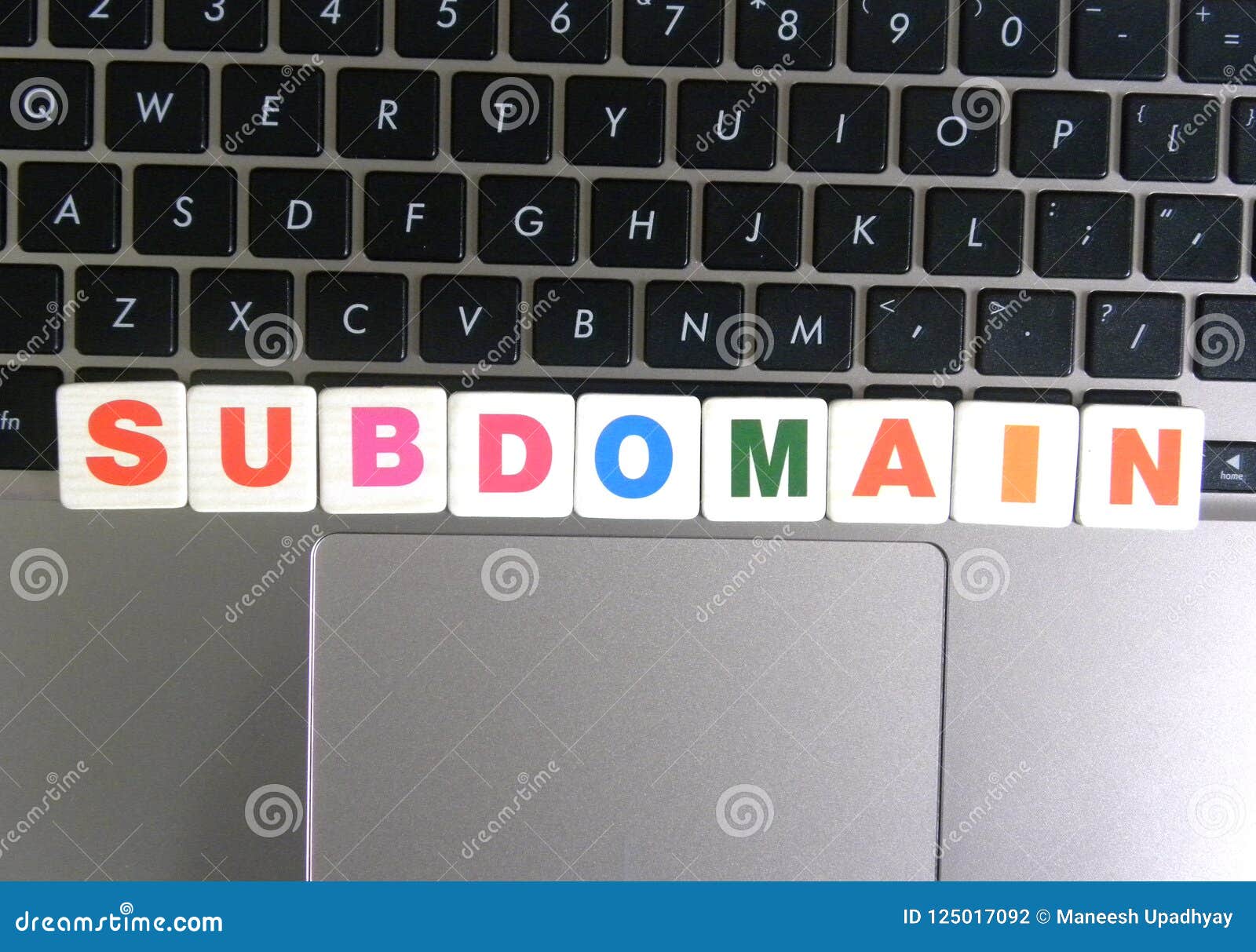 Word Subdomain on Keyboard Background Stock Photo - Image of ...