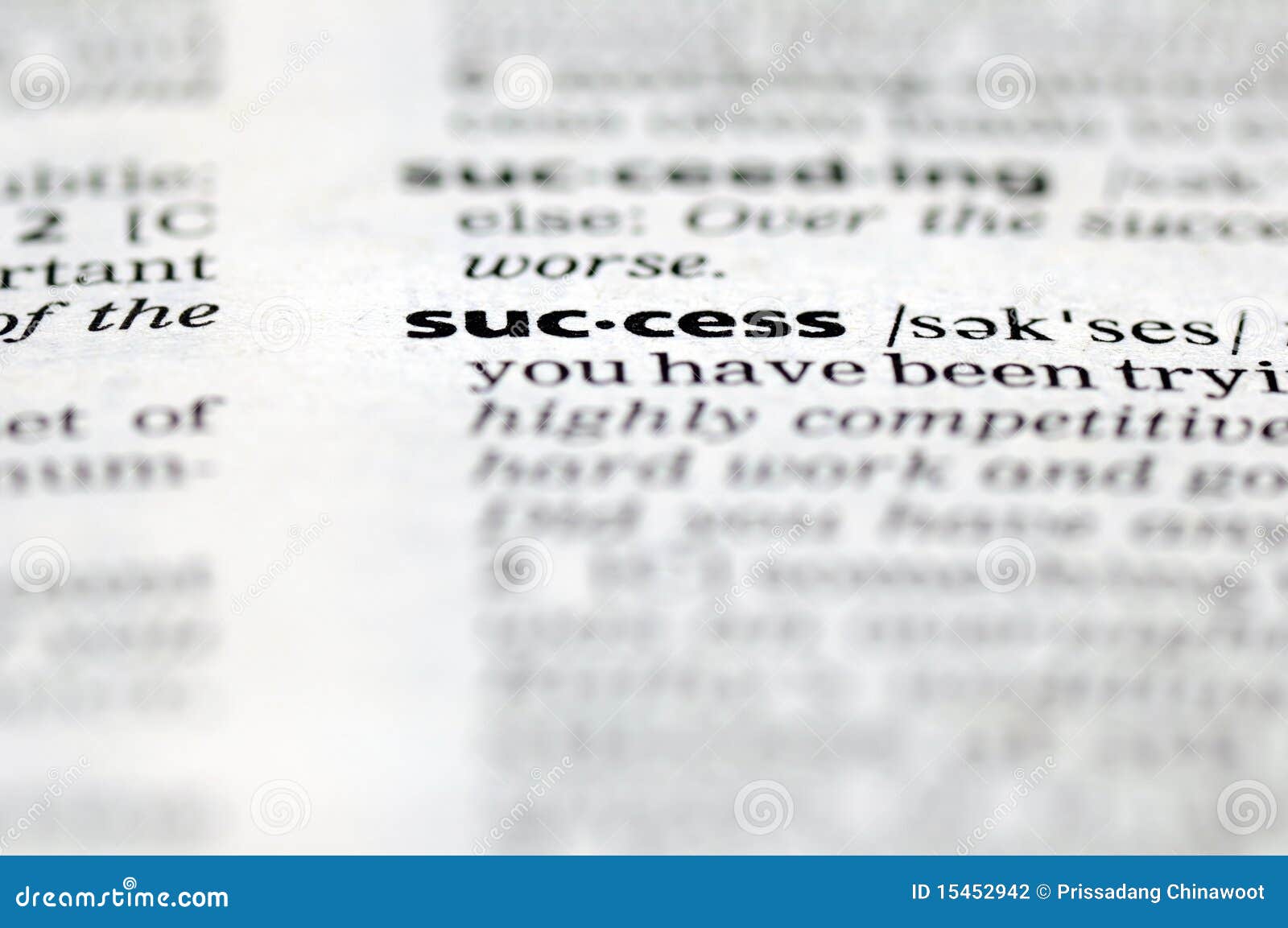Word of success stock photo. Image of language, book - 15452942