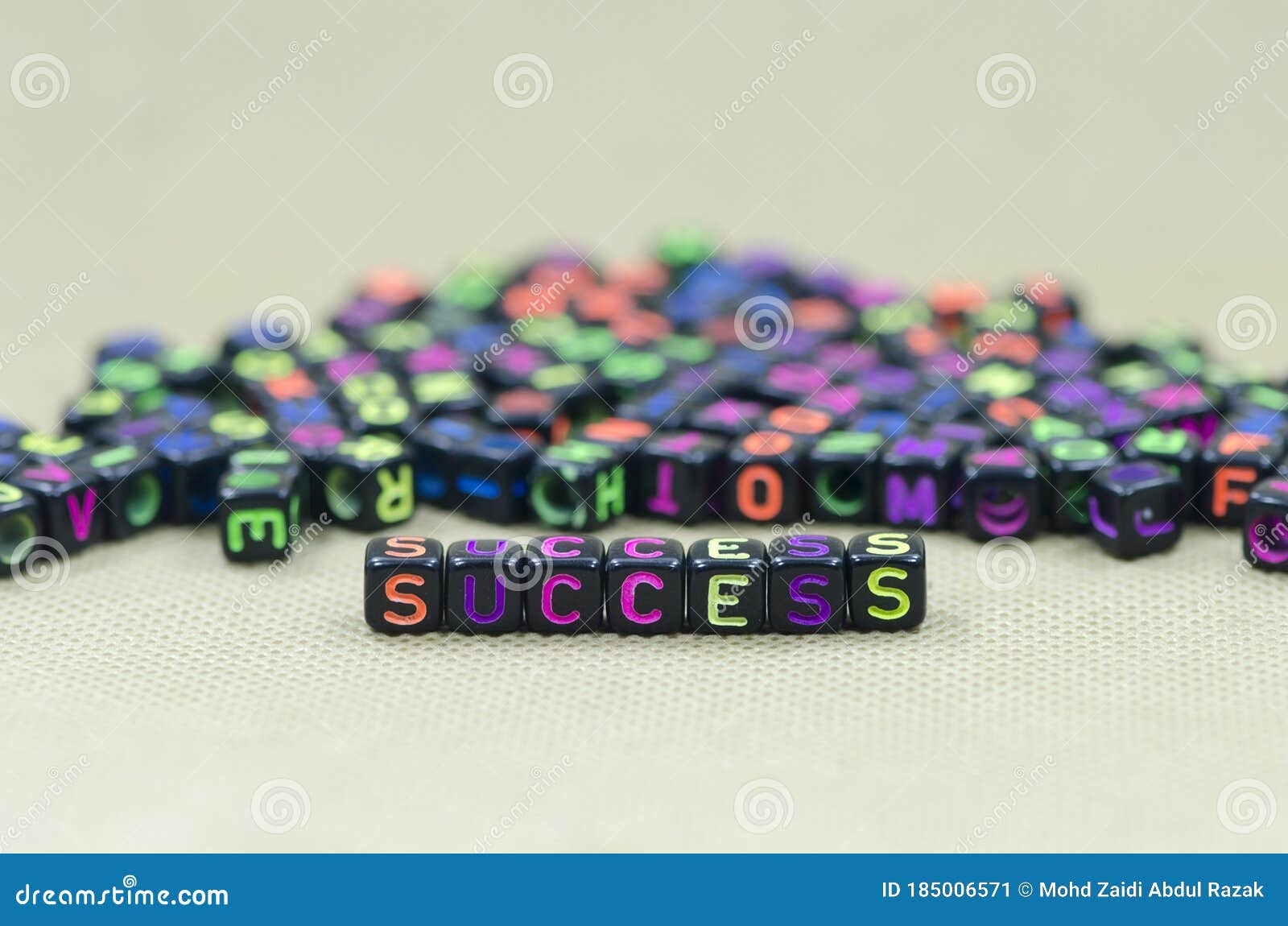 Word Success Using Colorful Alphabet Beads Stock Image - Image of ...