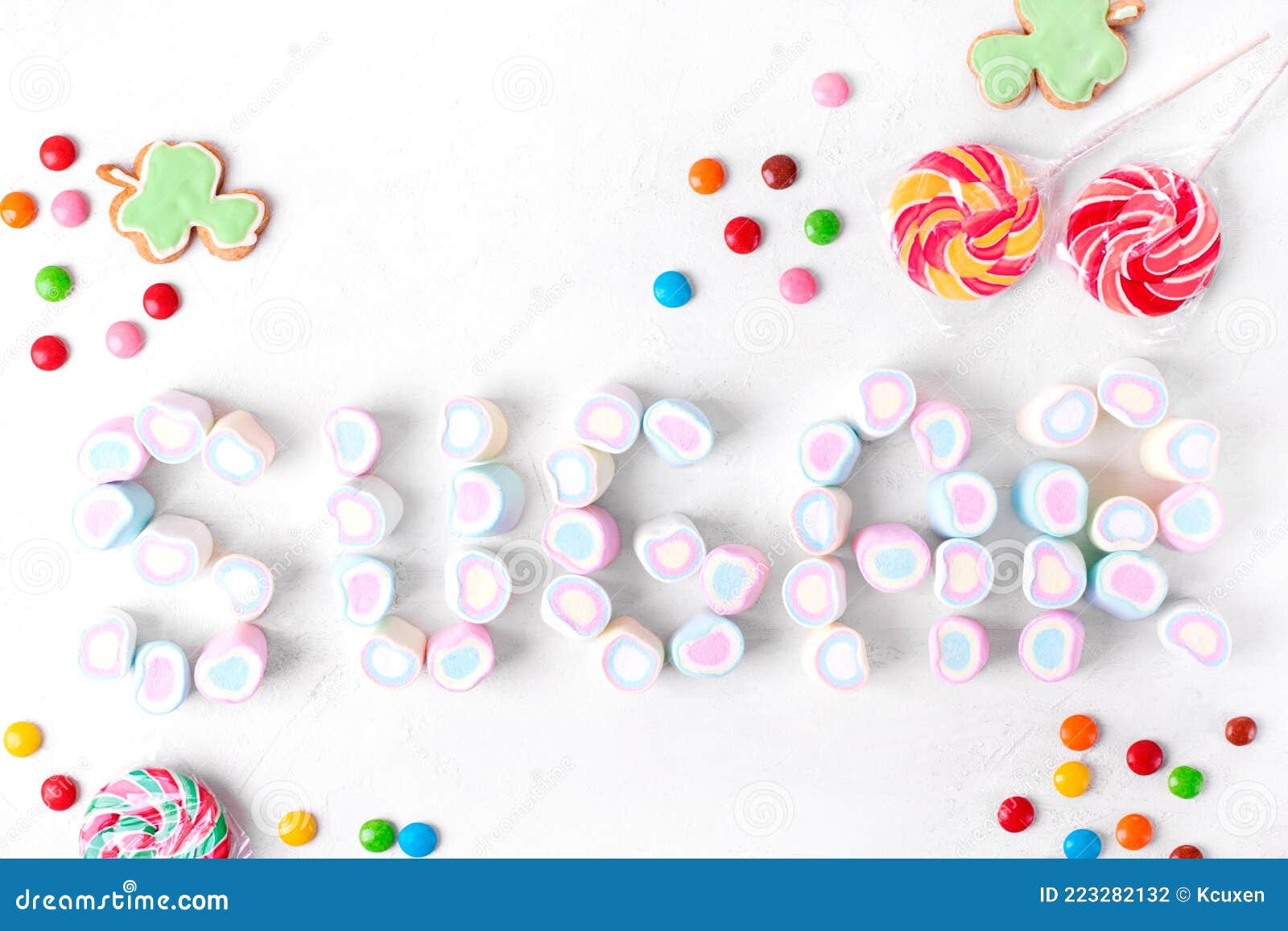 The Word Sugar Made Up of Marshmallows Stock Photo - Image of party ...