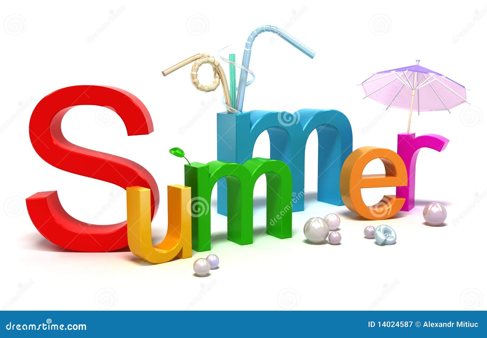 Word Summer with Colourful Letters Stock Illustration - Illustration of ...