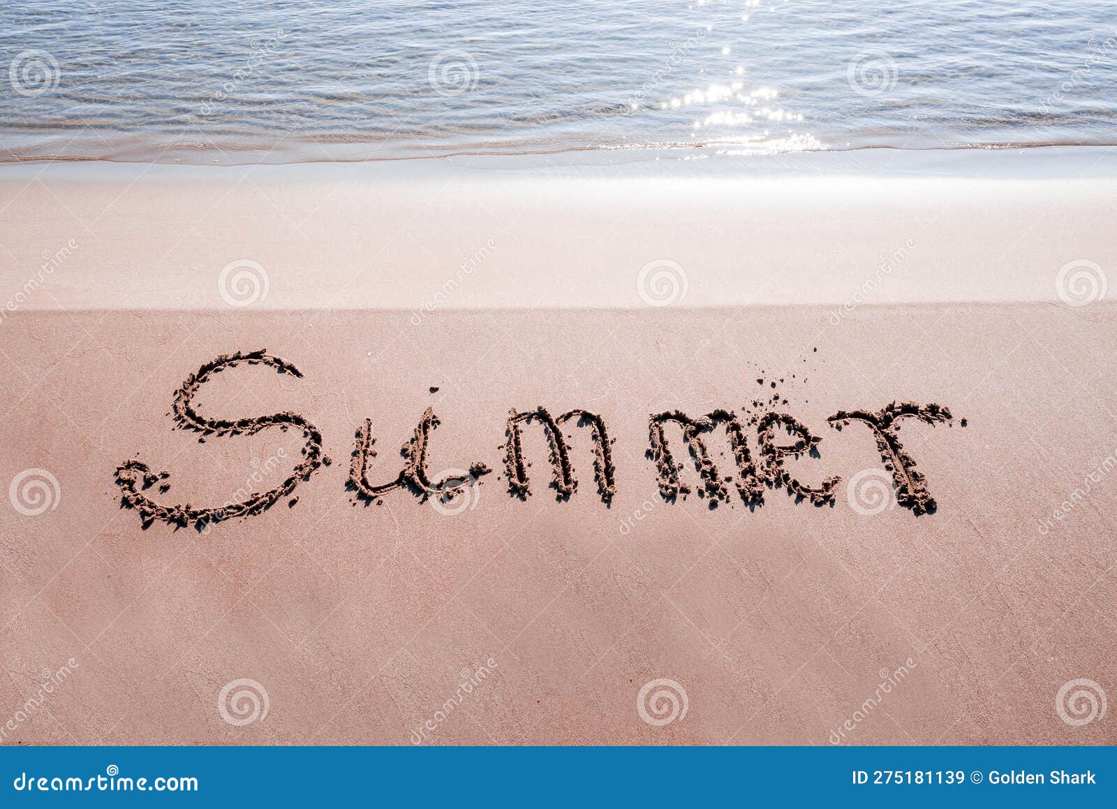 The Word Summer Written in the Sand on a Beach Stock Image - Image of ...