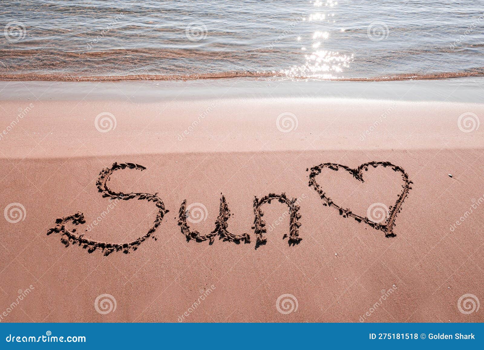 Word SUN Written on Beach Sand Stock Photo - Image of ocean, happy ...