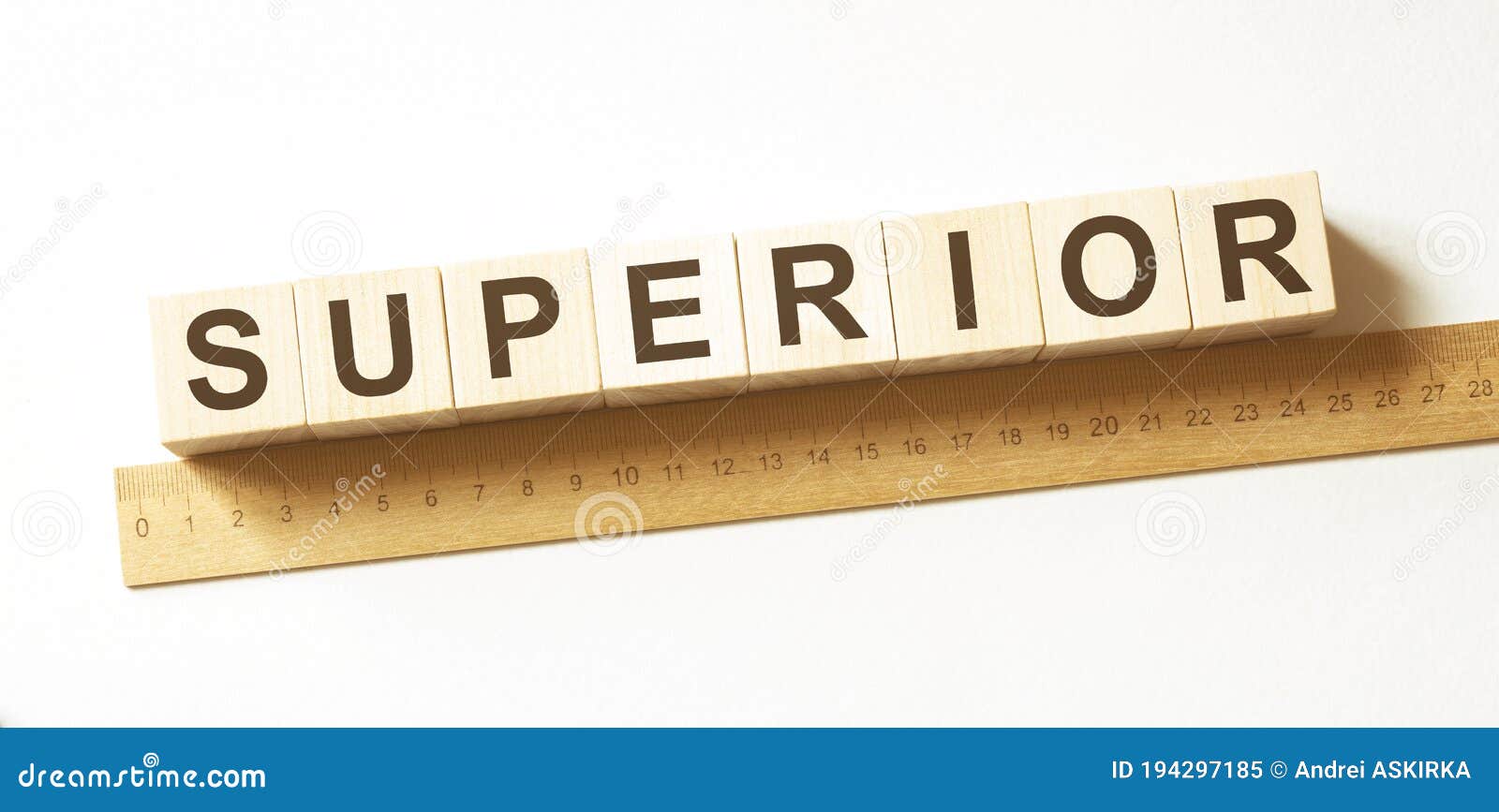 Word SUPERIOR Made with Wood Building Blocks Stock Image - Image of ...