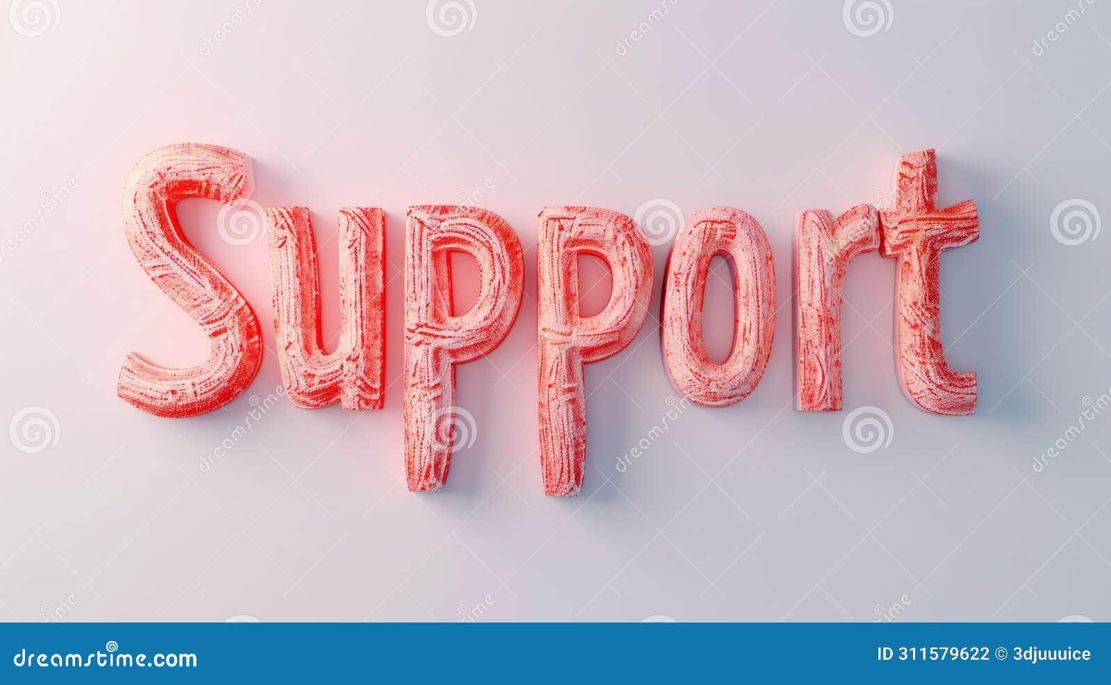 The Word Support Created in Coral Letters. Stock Illustration ...