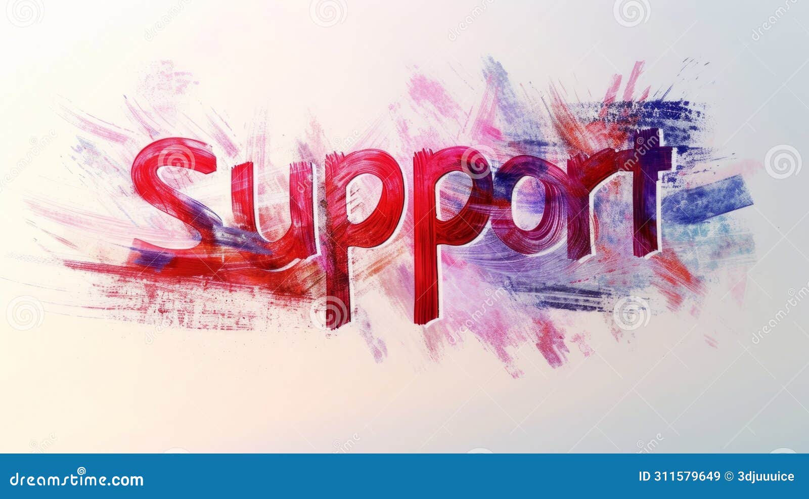 The Word Support Created in Digital Painting. Stock Image - Image of ...