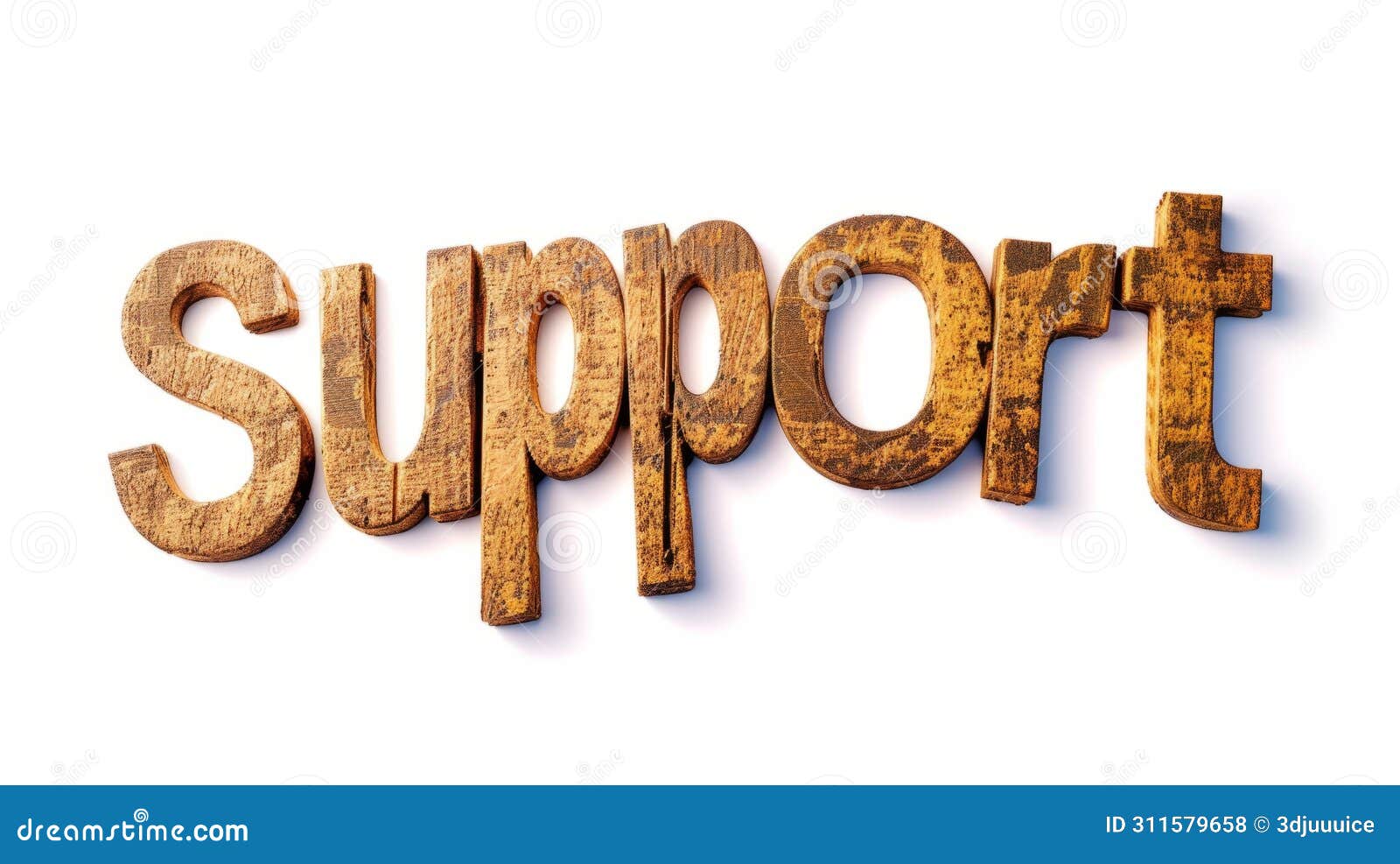 The Word Support Created in Display Typography. Stock Illustration ...
