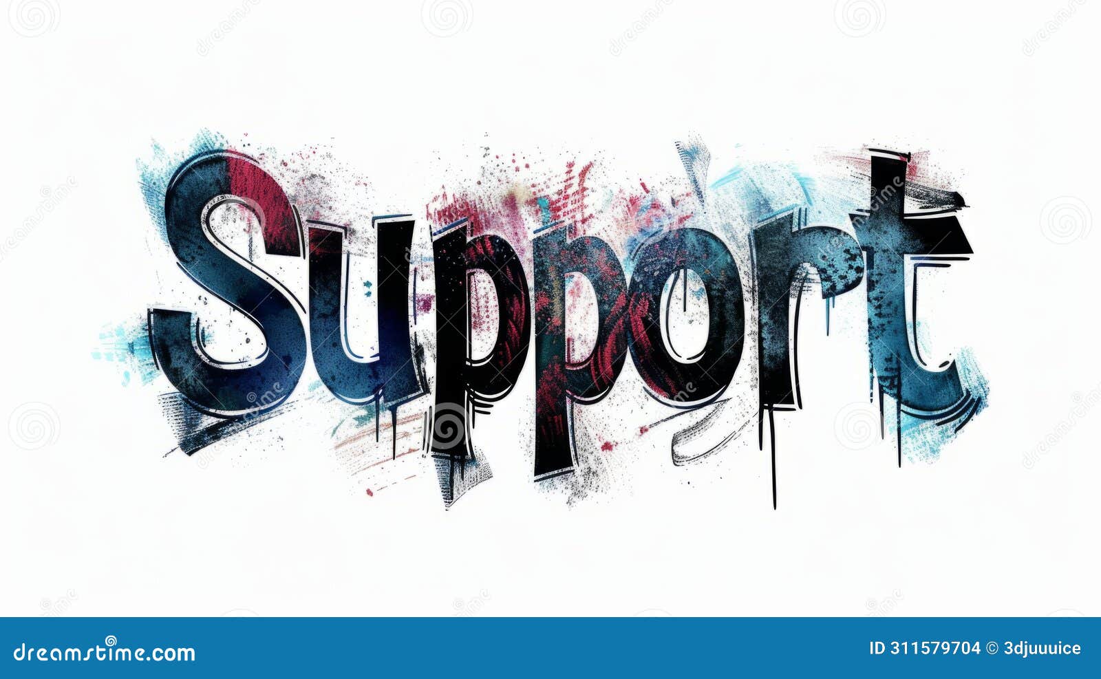 The Word Support Created in Gothic Calligraphy. Stock Illustration ...