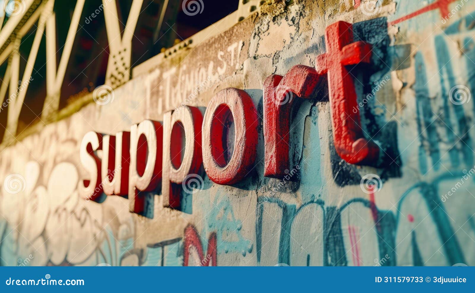 The Word Support Created in Hand-Lettering. Stock Illustration ...