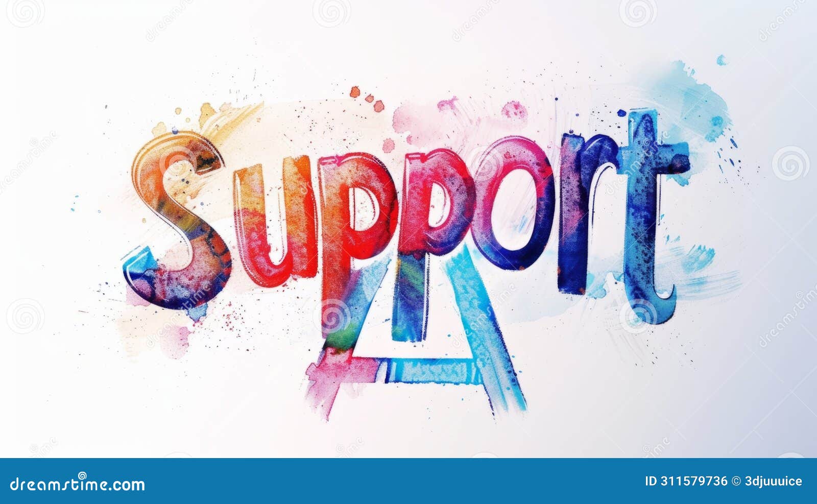 The Word Support Created in Hand-Lettering. Stock Photo - Image of ...