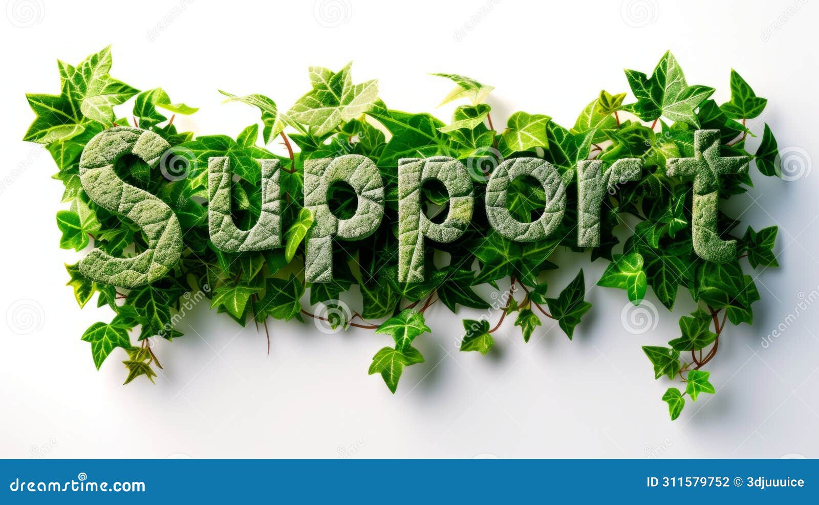The Word Support Created in Ivy Leaf Letters. Stock Illustration ...