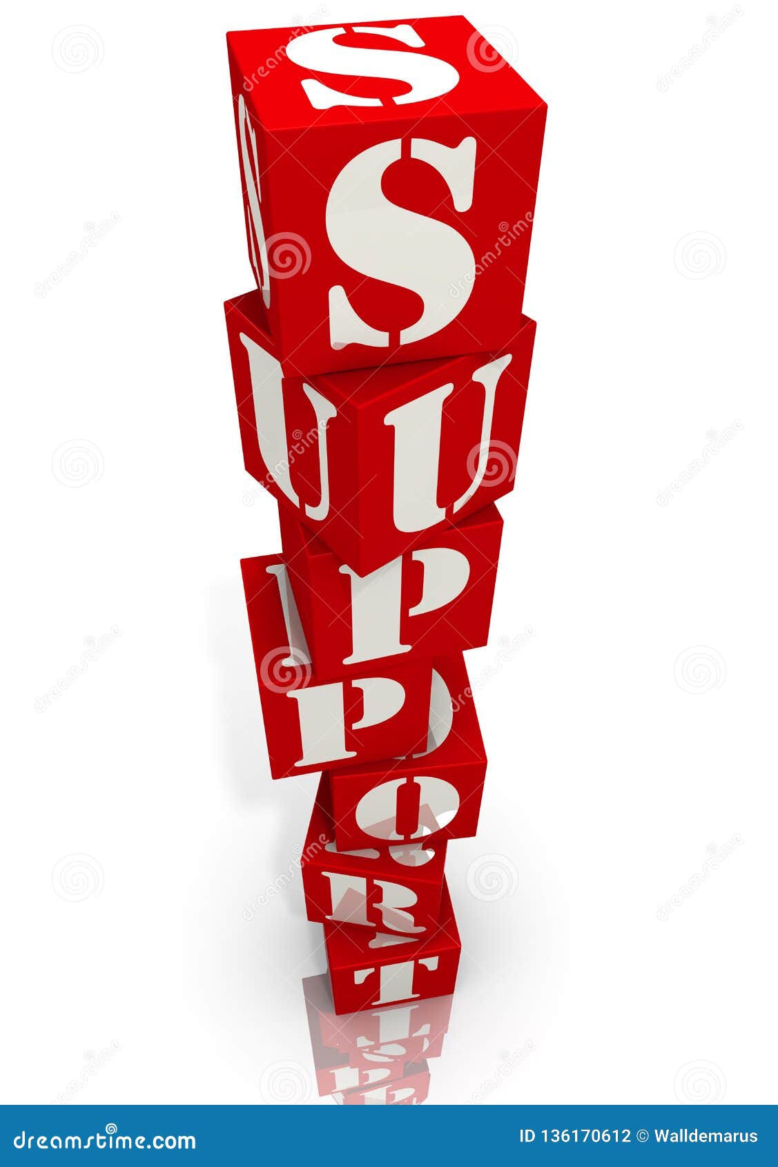 Support. Word Composed from Red Cubes Stock Illustration - Illustration ...