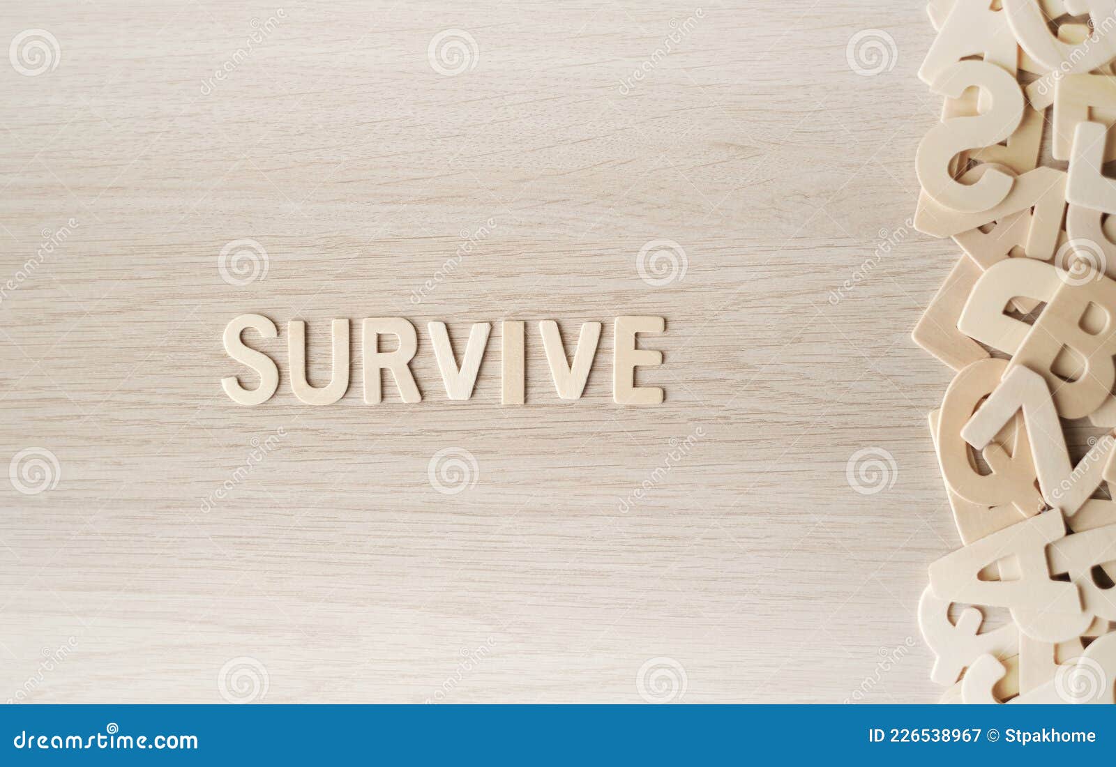 The Word SURVIVE, Wooden Letters on a Wooden Table. Stock Image - Image ...