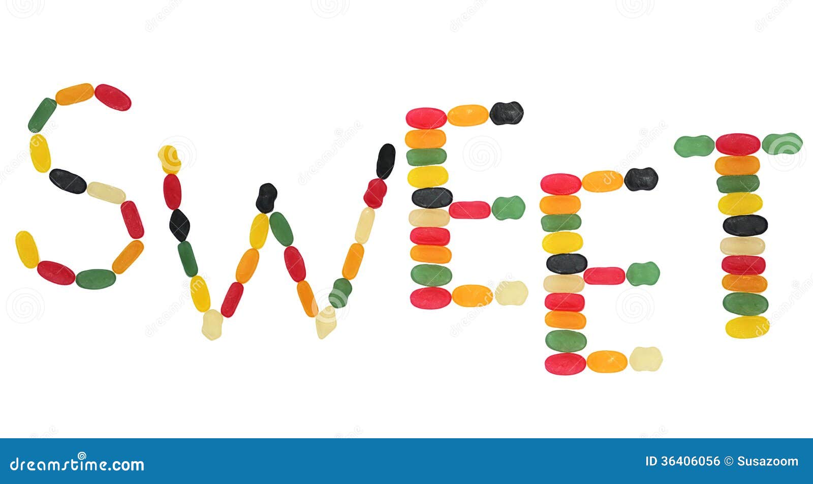 Word Sweet Formed by Wine Gums Stock Photo - Image of color, letter ...