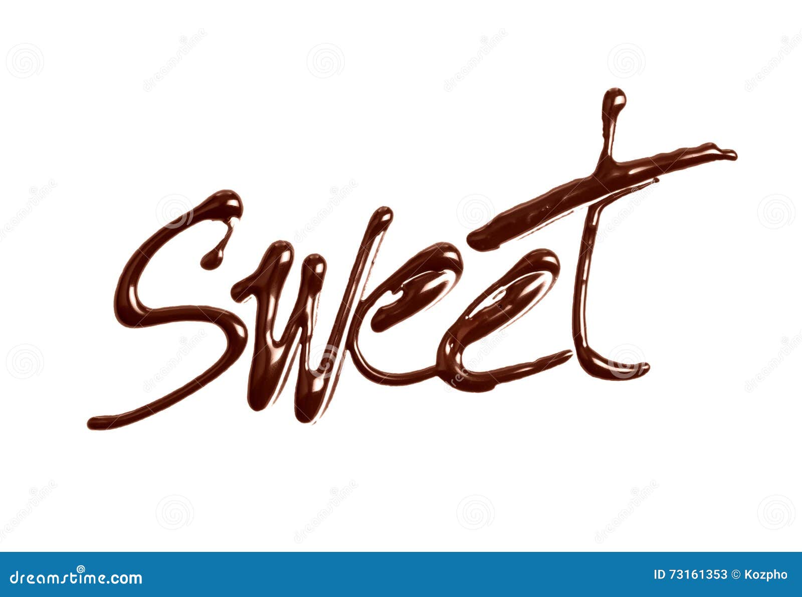 The Word Sweet Written by Chocolate on White Stock Image - Image of ...