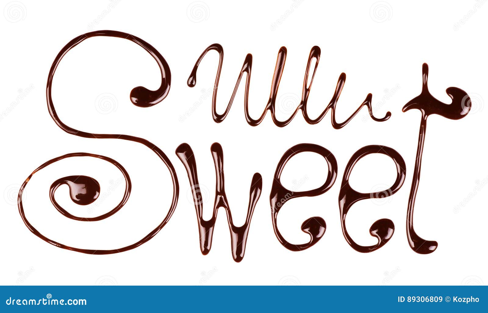 The Word Sweet Written by Liquid Chocolate on White Stock Illustration ...