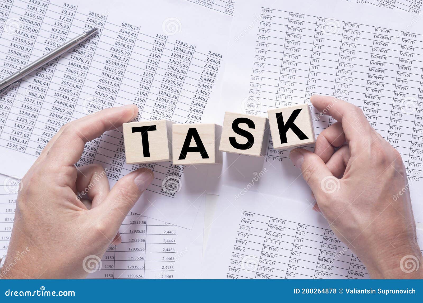 Word TASK on Wooden Cubes on Financial Documents Stock Photo - Image of ...