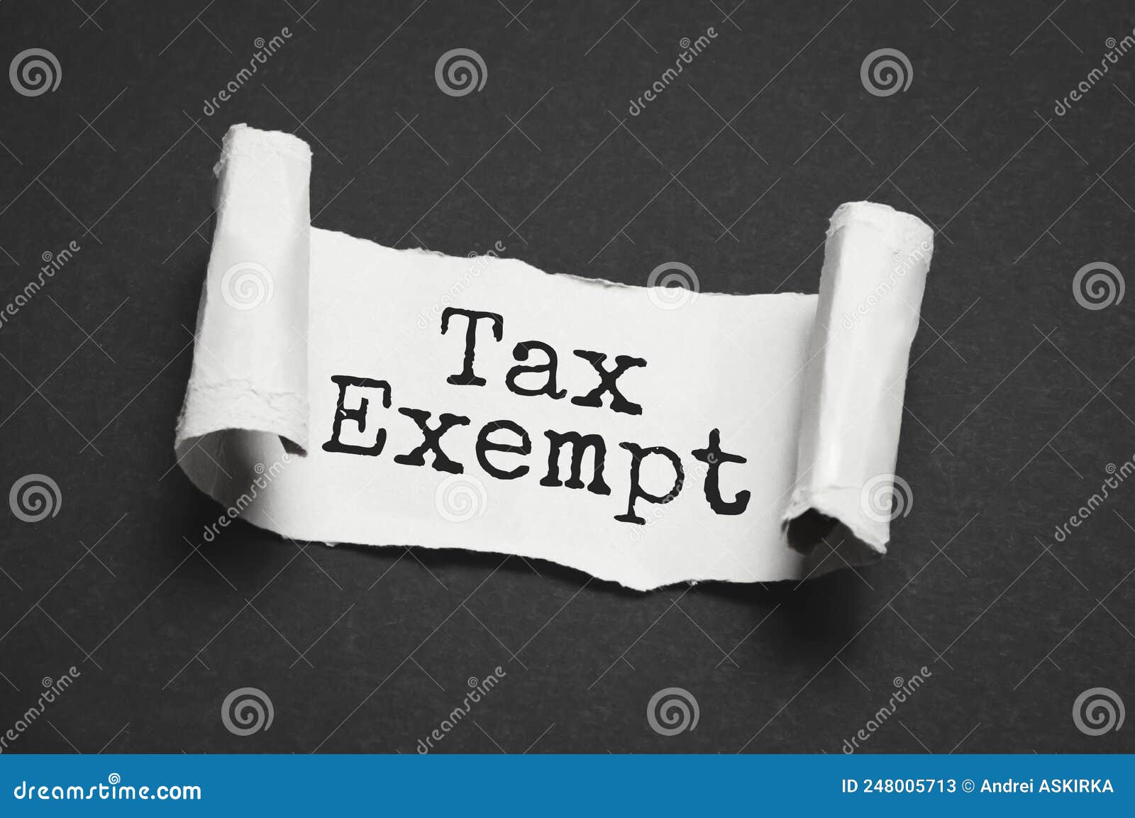 The Word Tax Exempt Appearing Behind Torn Paper Stock Image - Image of ...