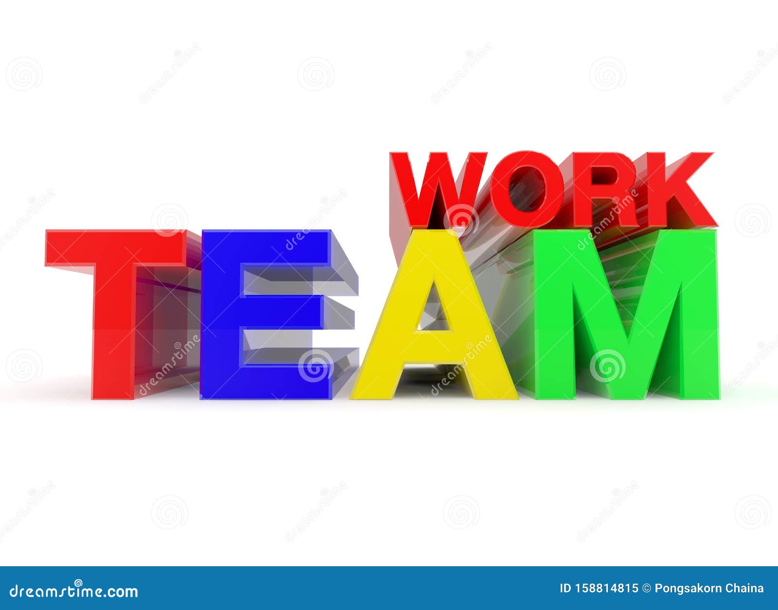 Word Team Work 3d Rendering on White Background Stock Illustration ...