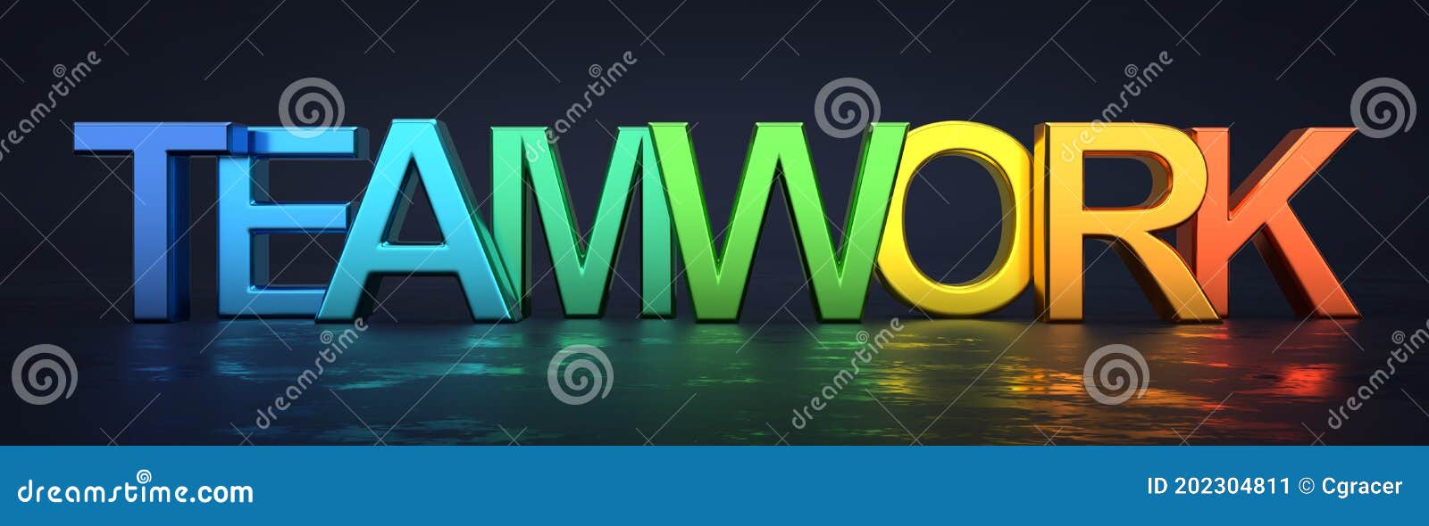 Word Teamwork on Black Background Stock Illustration - Illustration of ...