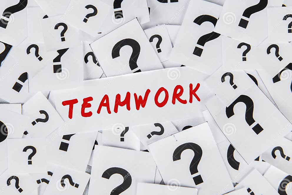 Word Teamwork and Question Marks Stock Photo - Image of asking ...