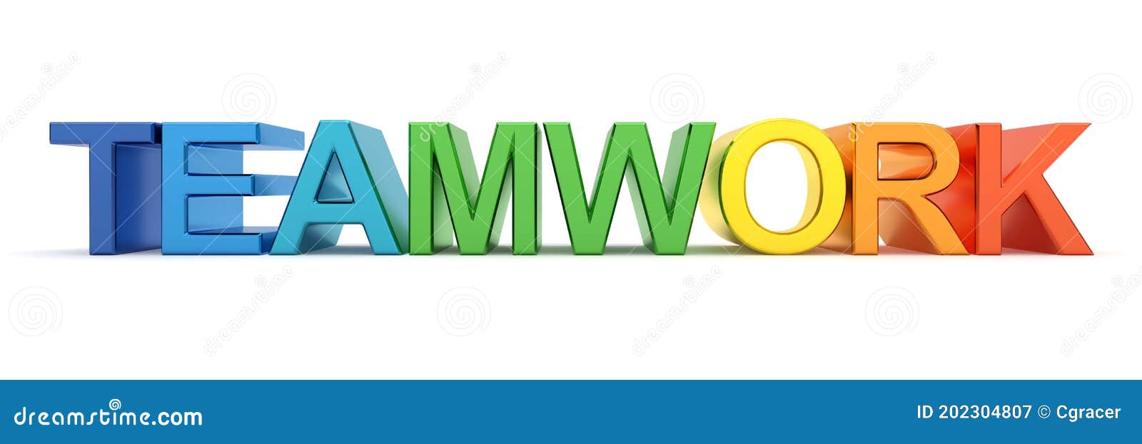 Word Teamwork Written with Colorful 3d Letters Stock Illustration ...