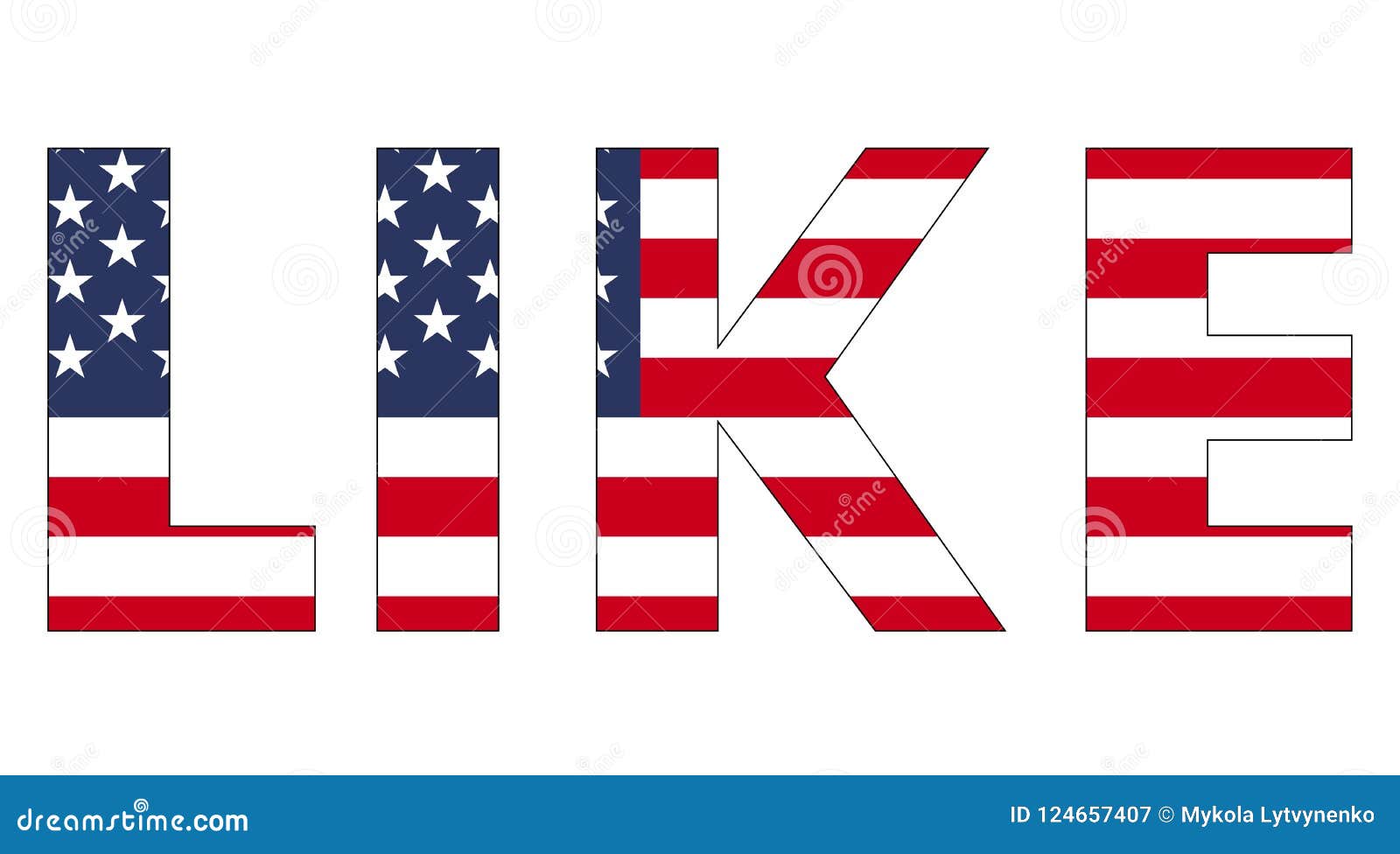 Word Text Like USA Flag, Vector Word Like Styled Under the Us Flag ...
