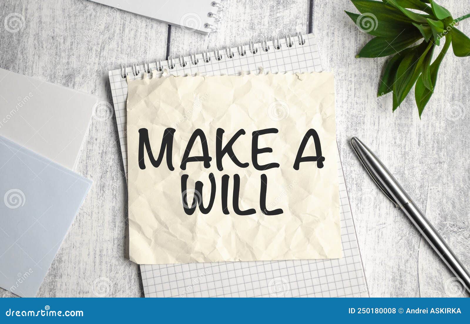 Word Text Make a Will on White Paper on Office Table Stock Photo ...