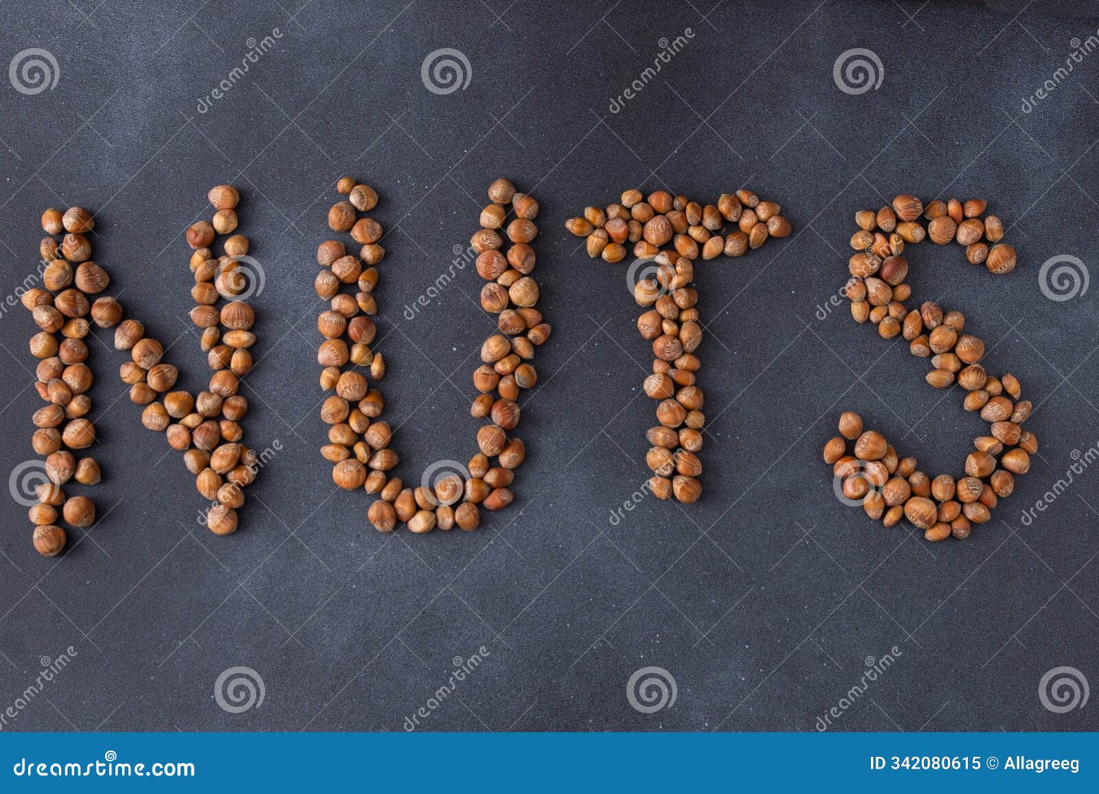 Word Text Nuts. Hazelnut Food Background. Stock Image - Image of ...