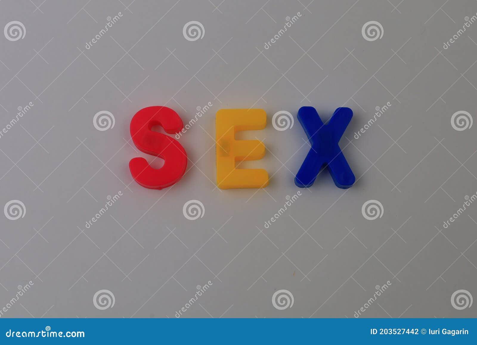 Word Or Text Sex Written In The Alphabet With Colorful Letters O Stock