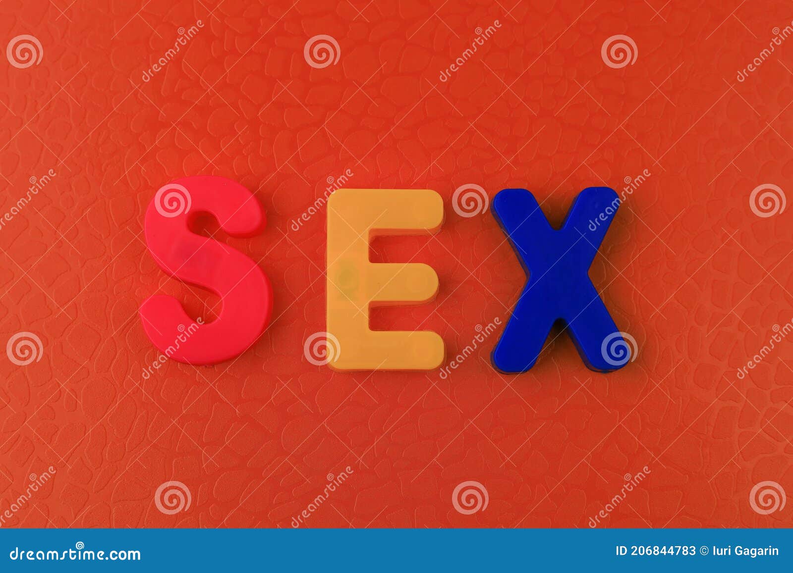 Word Or Text Sex Written In The Alphabet With Colorful Letters O Stock