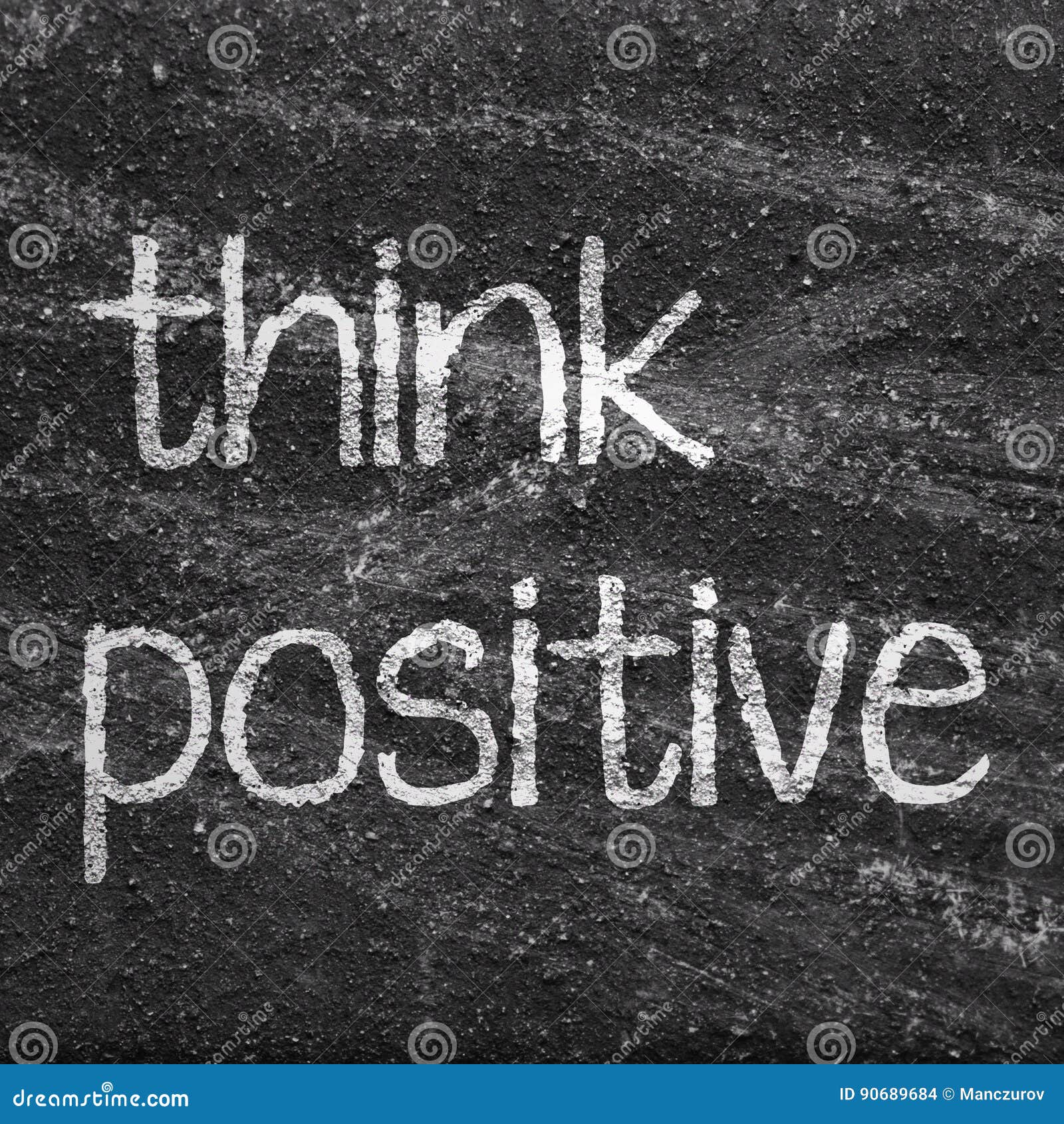 The Word Think Positive Handwritten with White Chalk on a Blackboard ...