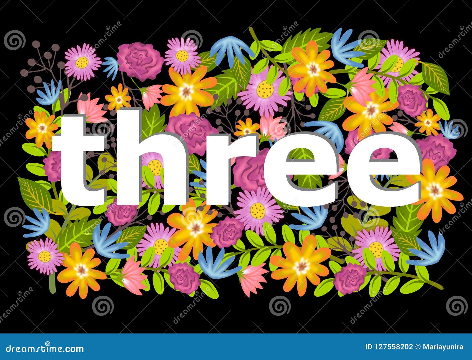 The word of three stock illustration. Illustration of numbers - 127558202