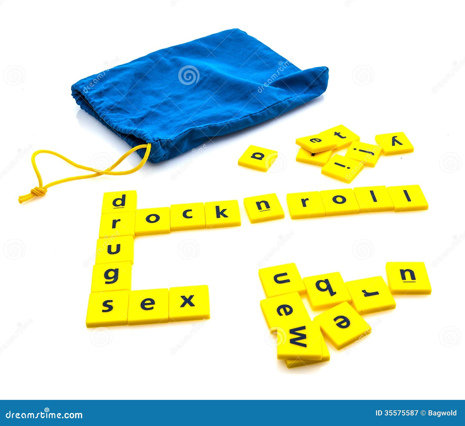 Word tiles on white stock image. Image of blue, rock - 35575587