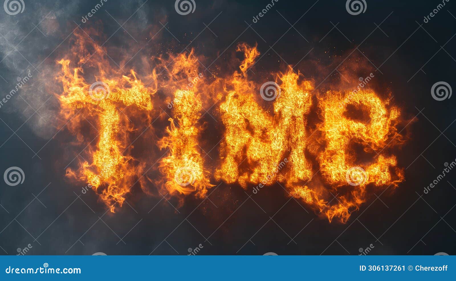 Word Time on Fire stock image. Image of period, badge - 306137261