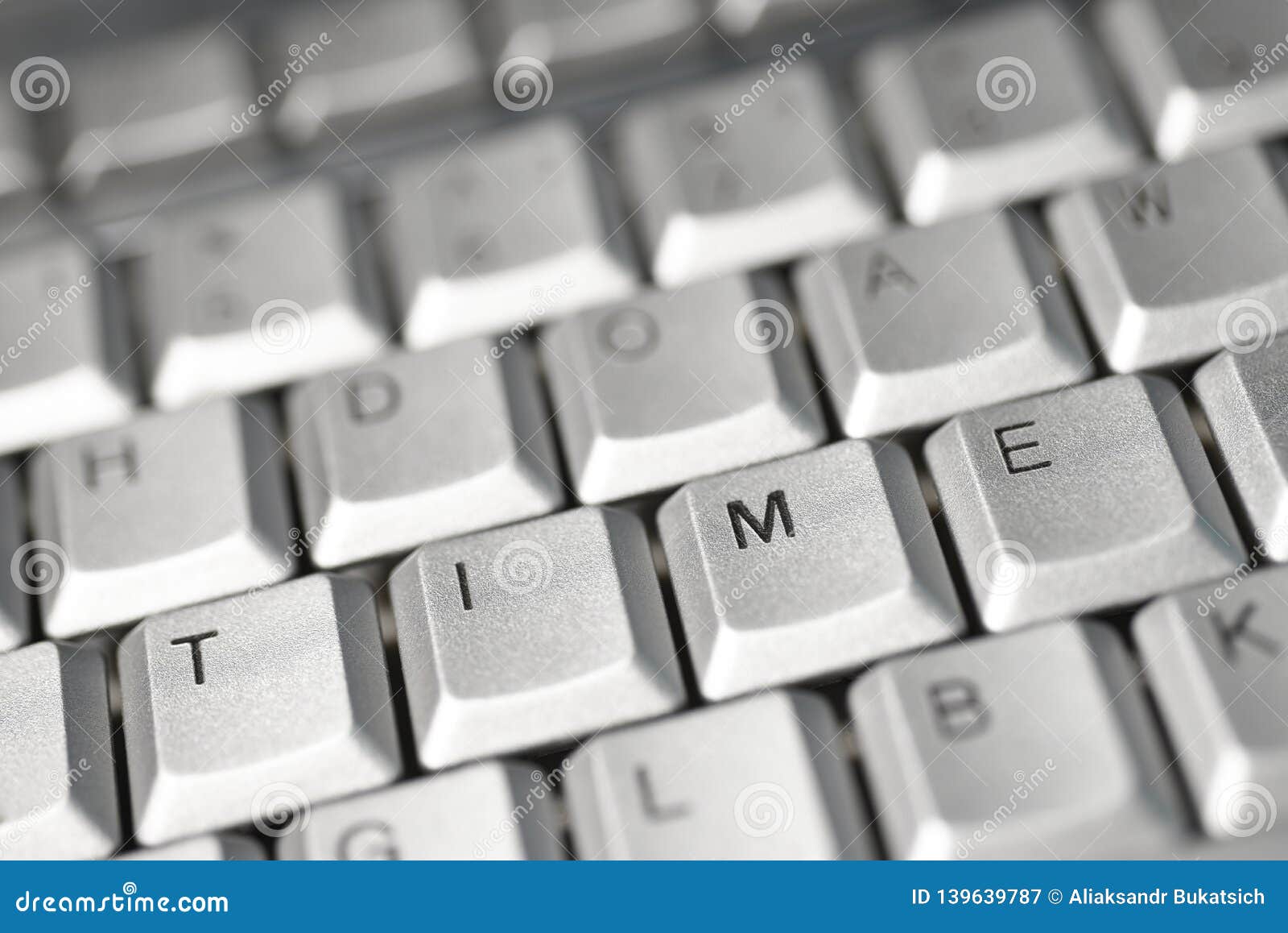 The Word Time of the Letters on Keyboard Buttons Stock Image - Image of ...