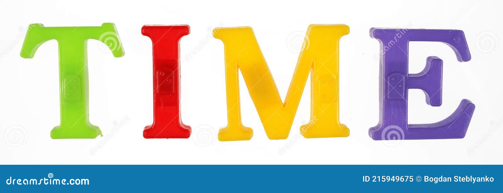 Word Time is Lined with Multicolored Plastic Letters Stock Image ...