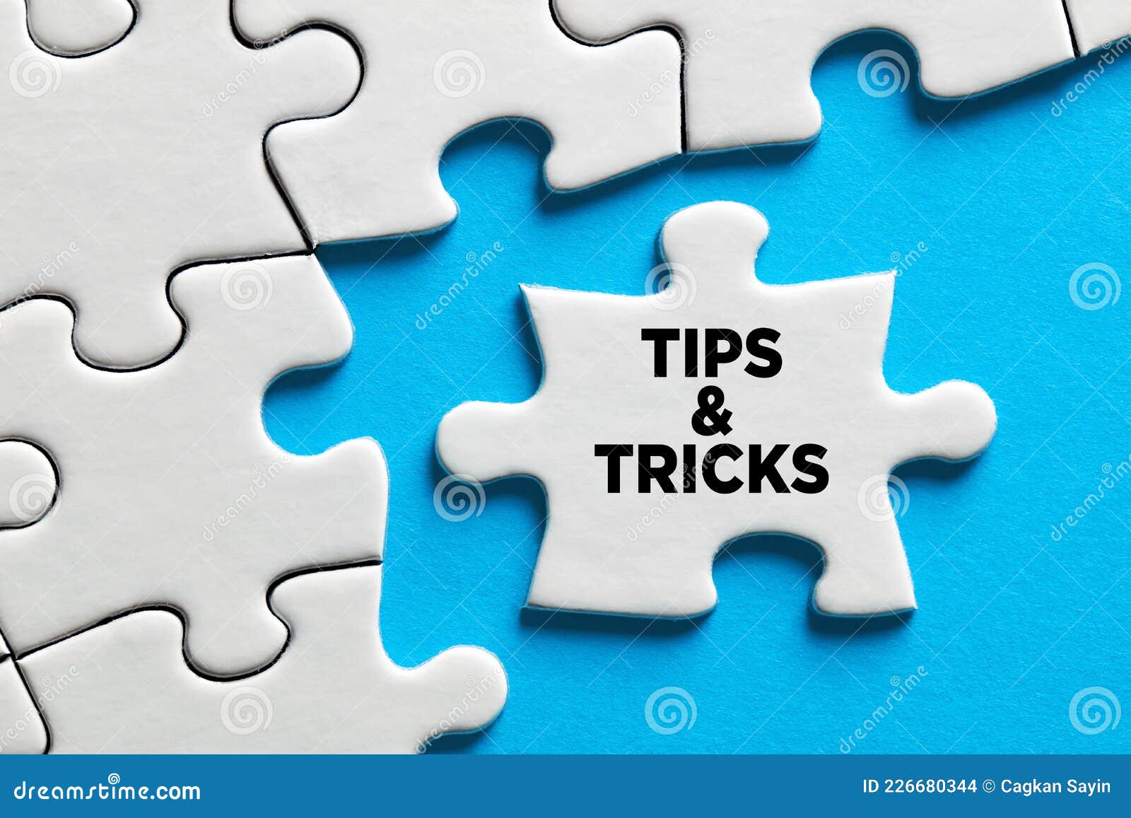 The Word Tips and Tricks on a Puzzle Piece Stock Photo - Image of ...