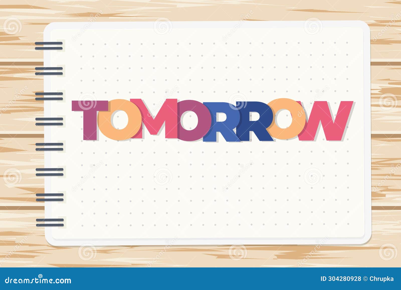 Word Tomorrow on Spiral Notepad, Concept of Readiness for the Upcoming ...